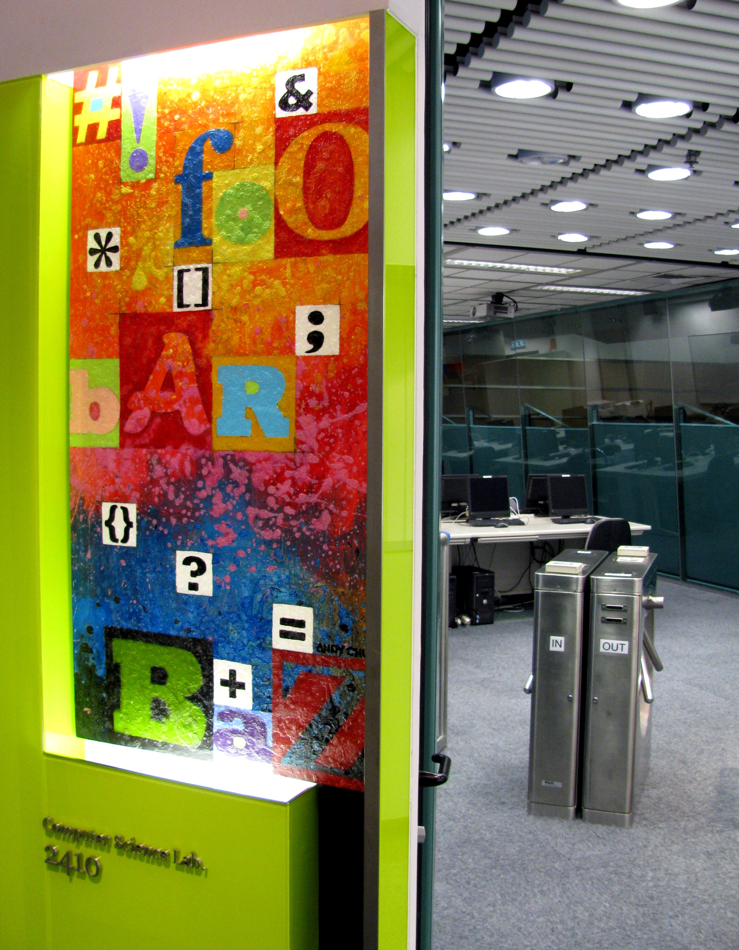 wall mural and painting at the CS Lab at 2/F Mong Man-wai Building at CityU